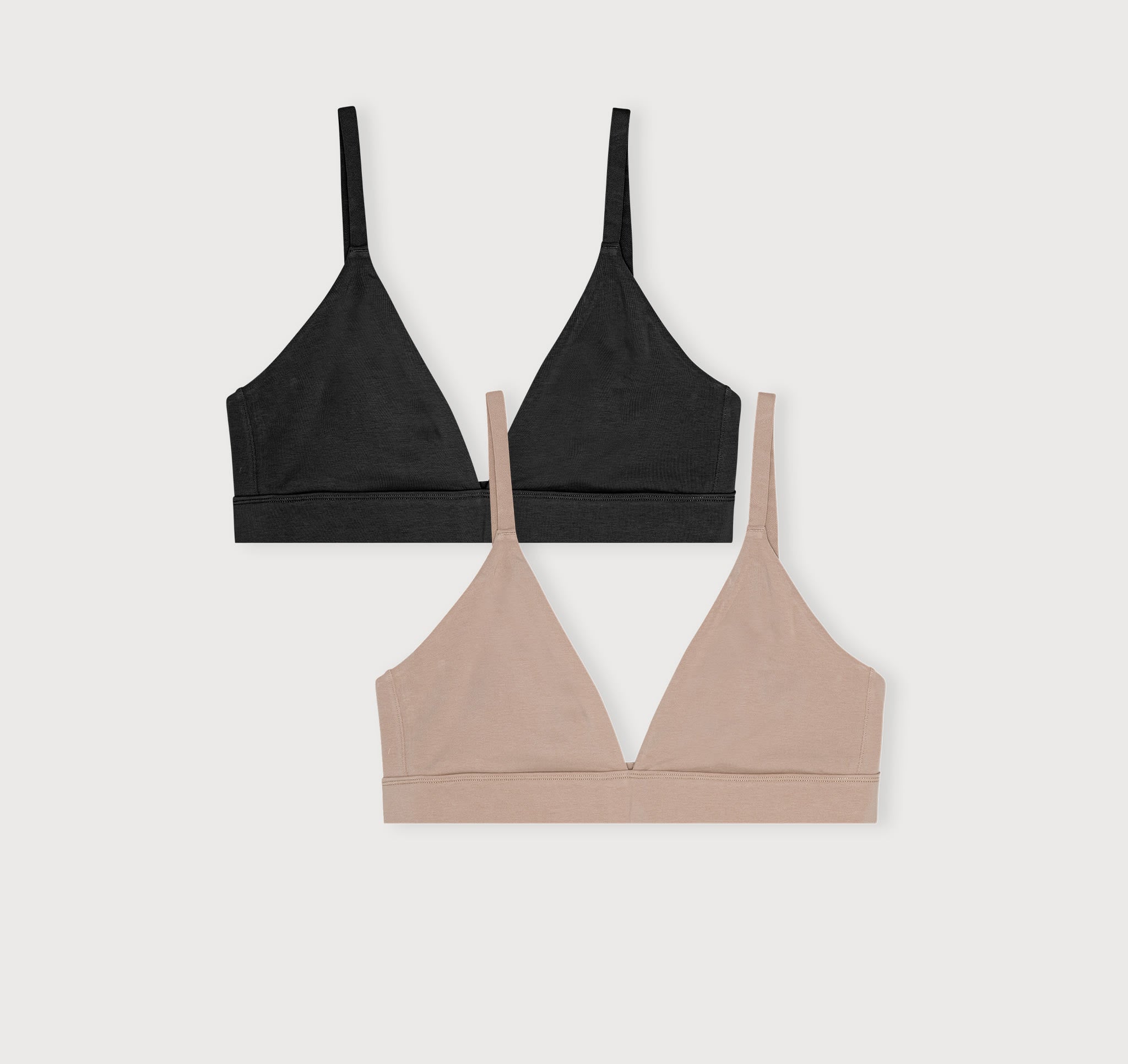 Triangle bras designed to support your shape