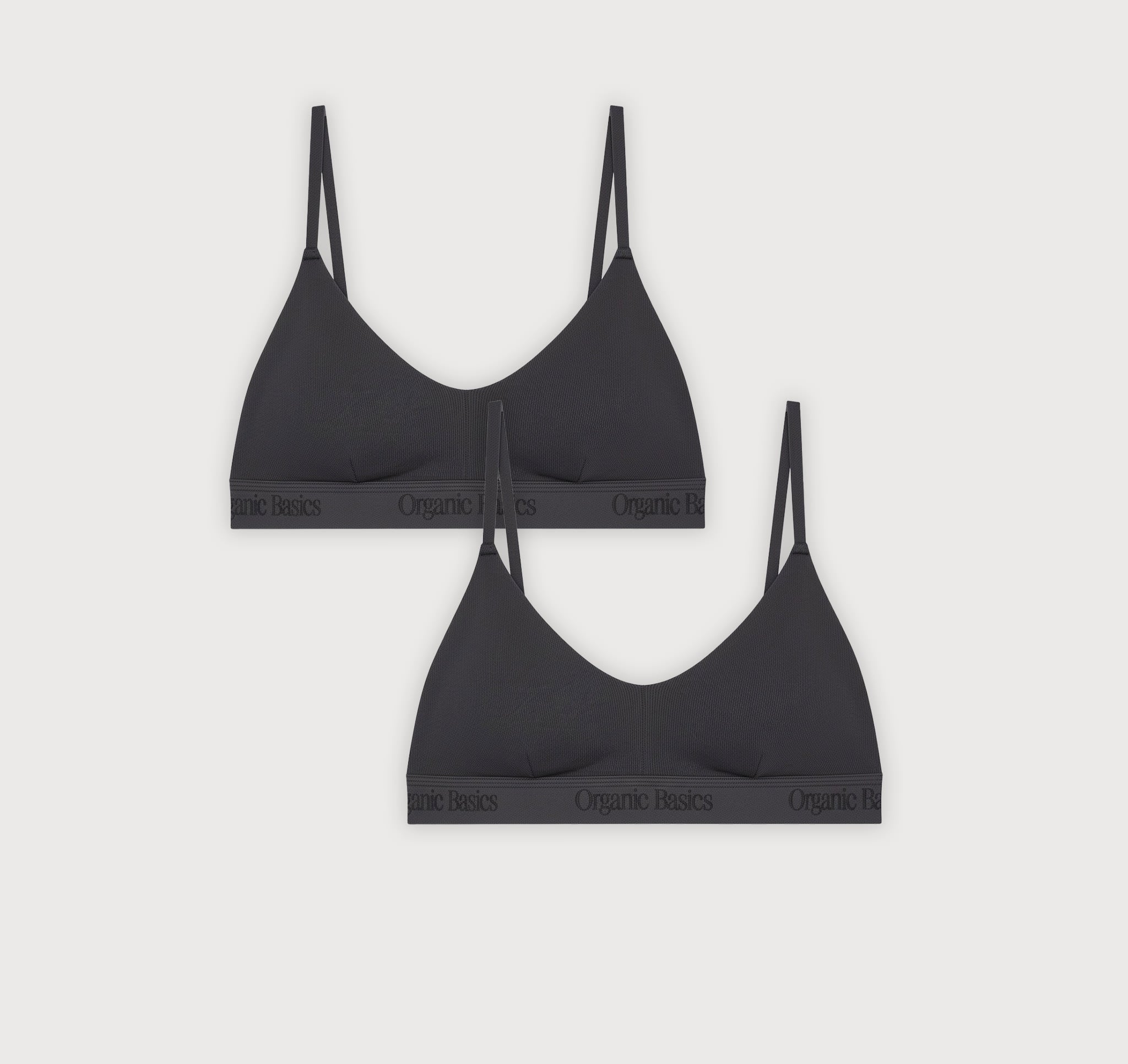 Core Rib Open Back Scoop Bralette 2-Pack | Organic Basics