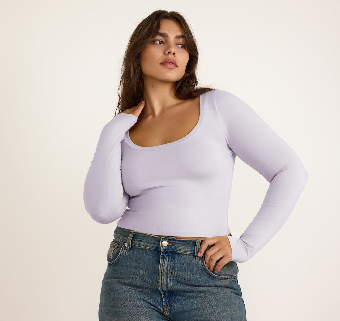 Everyday Scoop Neck Long Sleeve Tee | Only $ 27 | Organic Basics