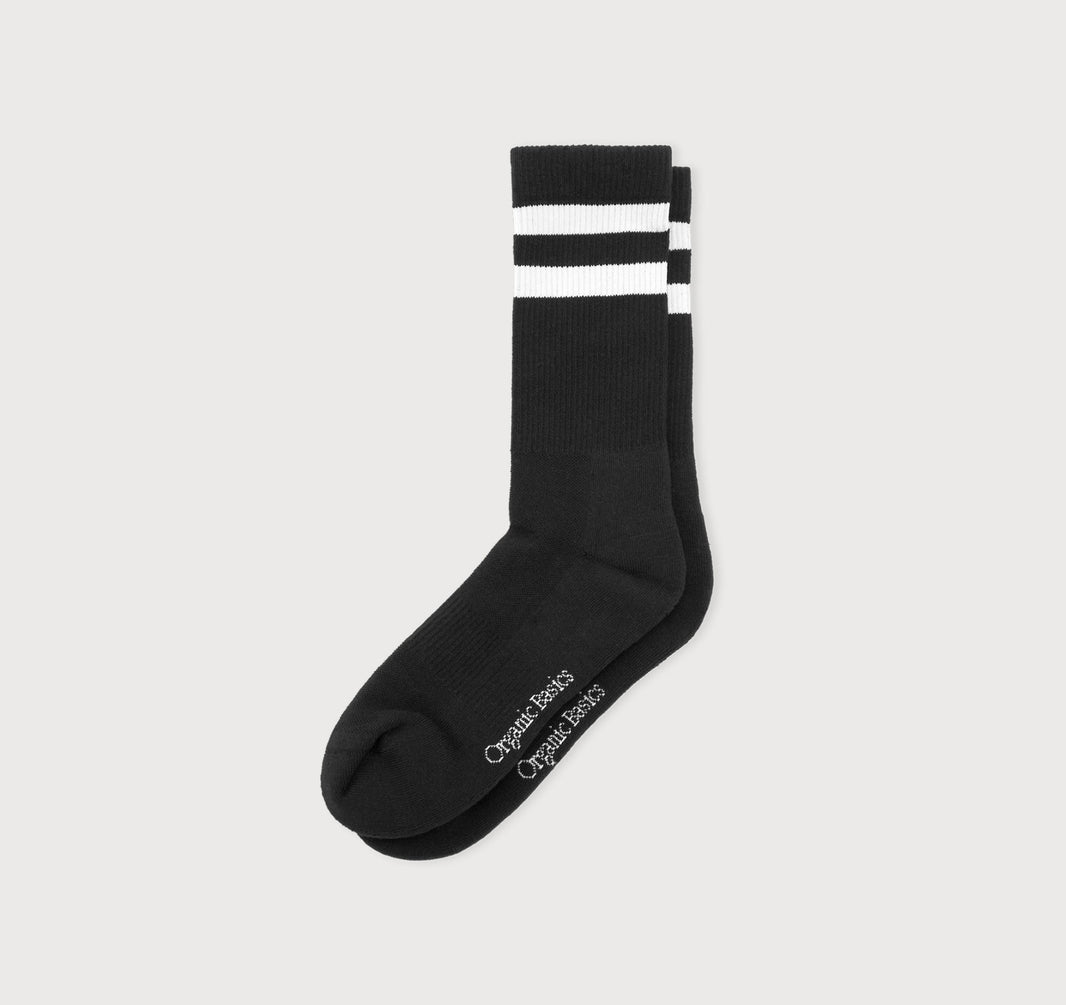 Men’s stripe socks with subtle attitude built in